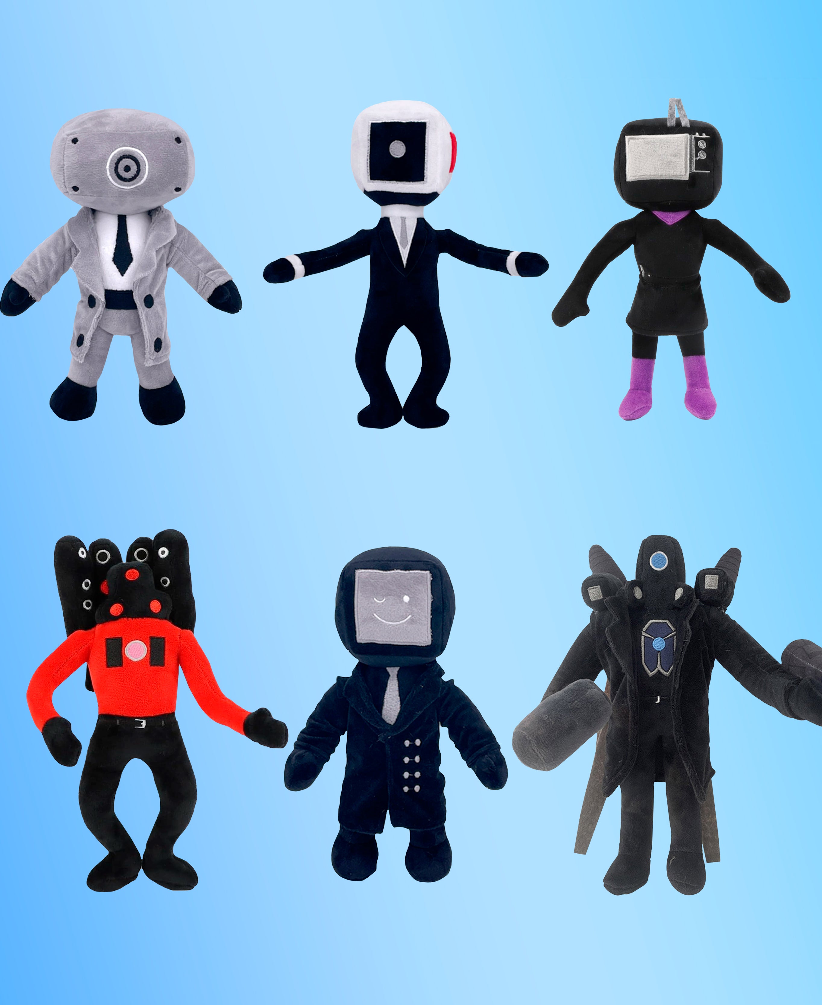 PELÚCIAS DO SKIBIDI TOILET E TVMAN